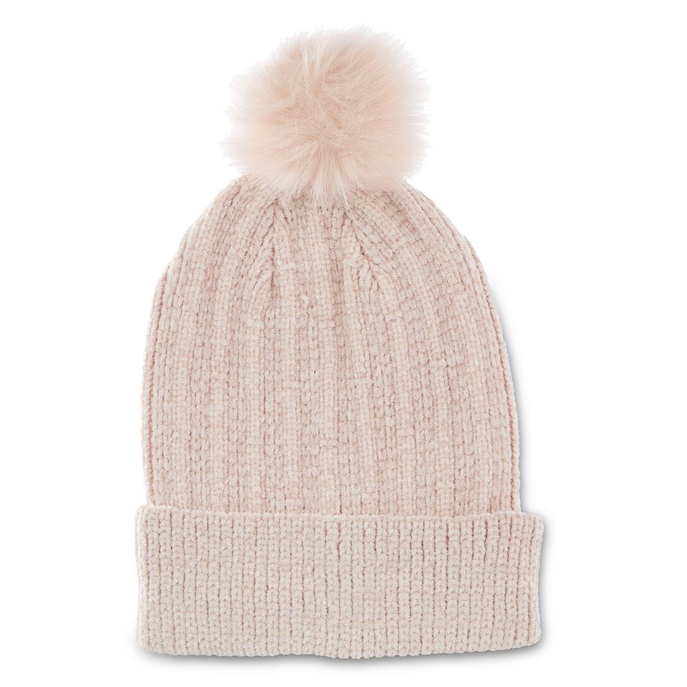 Women's isotoner Chenille Hat with Faux Fur Pom
