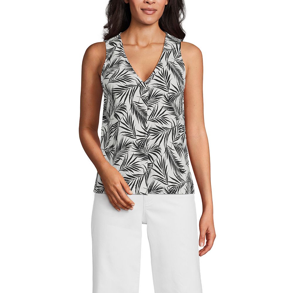 Petite Lands' End Lightweight Jersey Pleated Tank Top