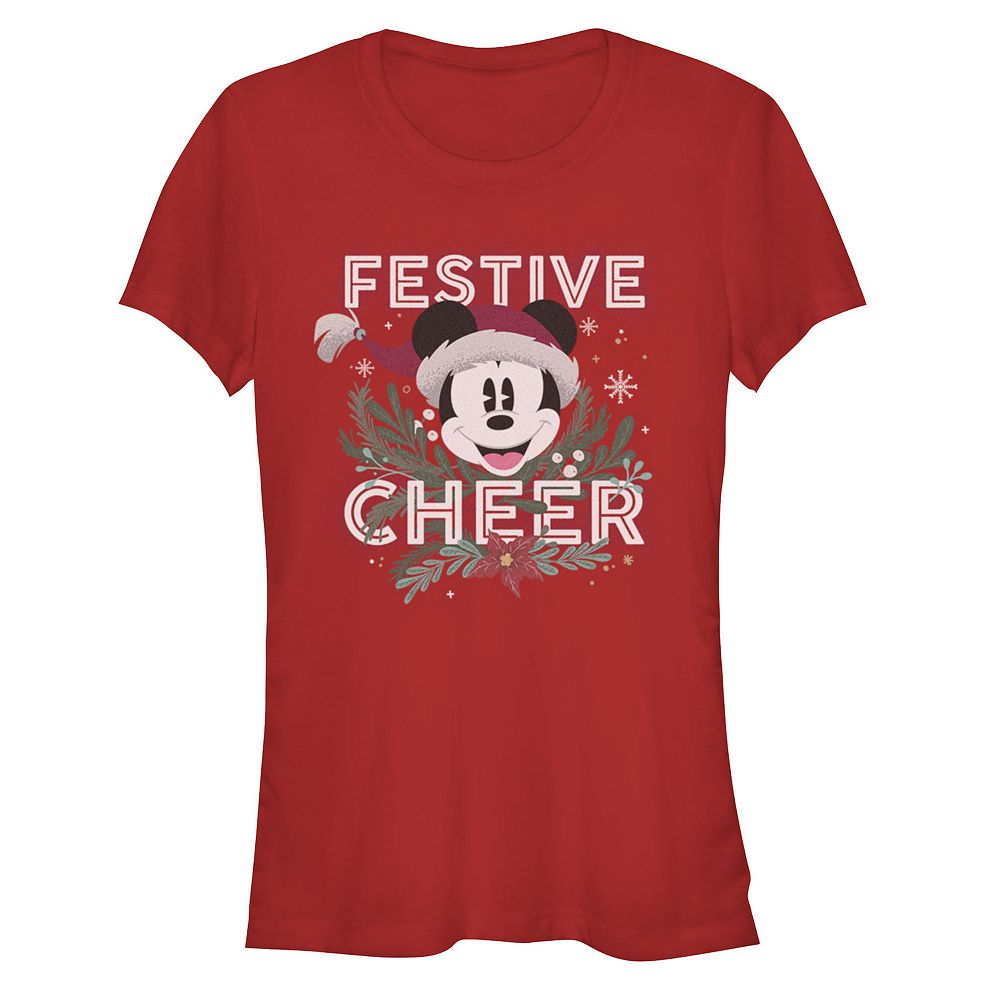 Disney's Mickey Mouse Juniors' Festive Cheer Graphic Tee