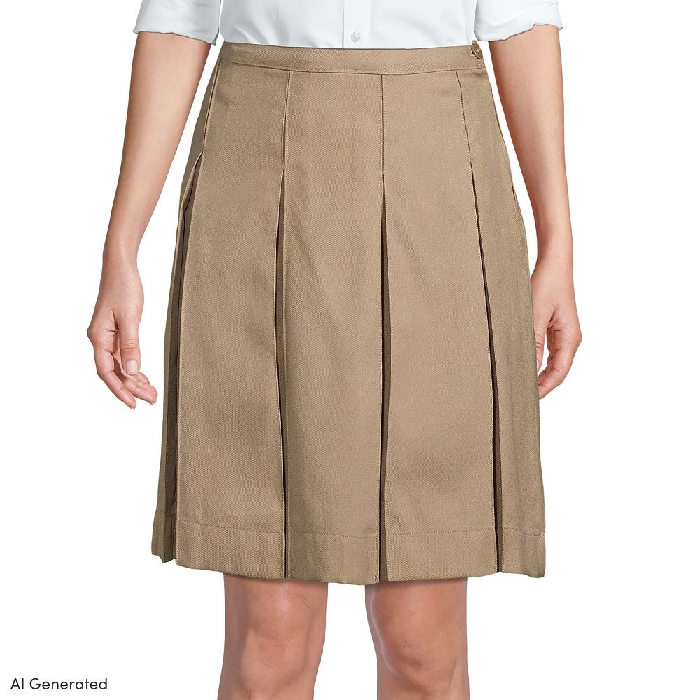 Women's Lands' End School Uniform Above the Knee Box Pleat Skirt