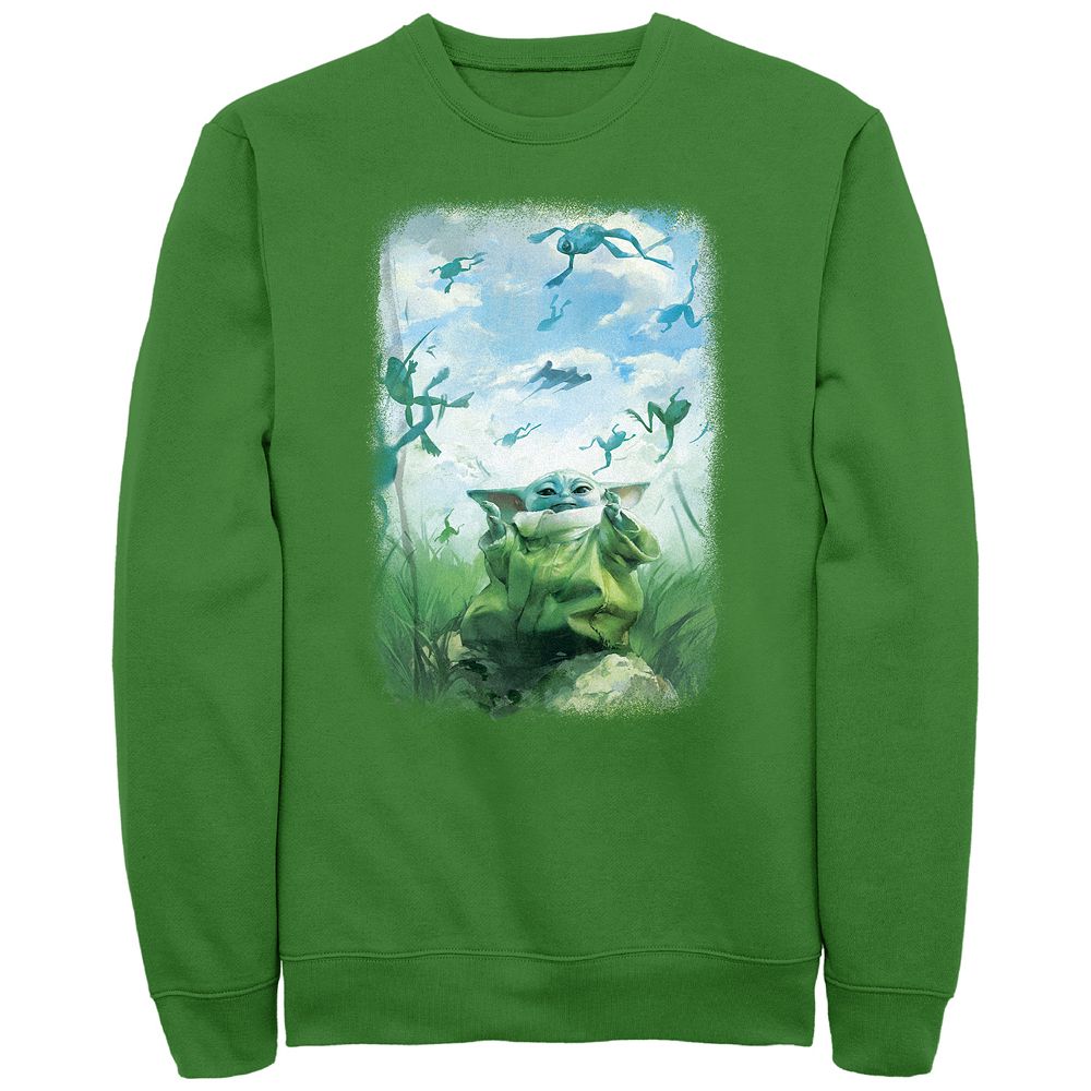 Men's The Mandalorian Grogu And Flying Frogs Graphic Fleece