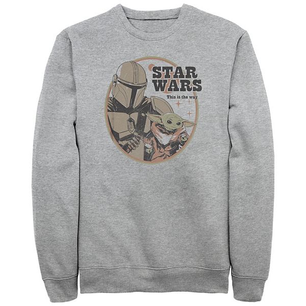 Men's The Mandalorian Mando And Grogu Stamp Graphic Fleece