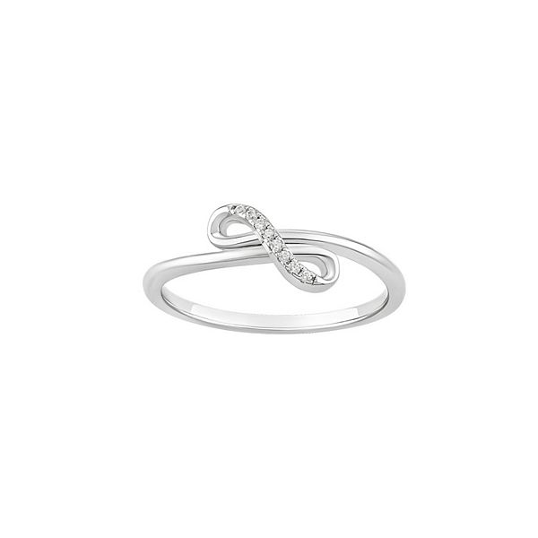 PRIMROSE Sterling Silver Cubic Zirconia Infinity Symbol Ring