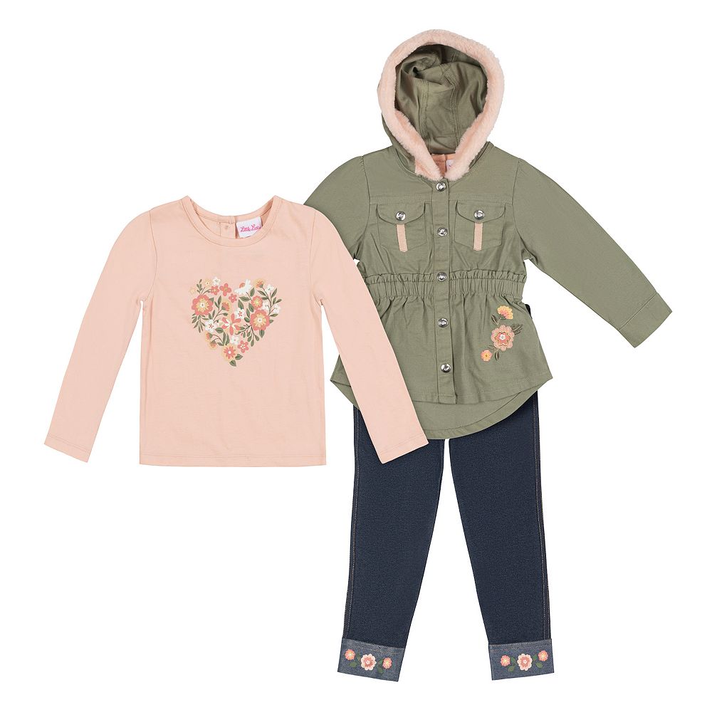Baby & Toddler Girl Little Lass 3-Piece Jacket, Long Sleeve Tee ...