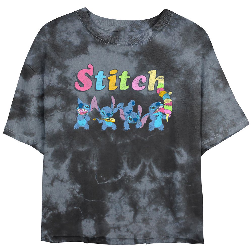 Disney's Lilo & Stitch Juniors' Wacky Moods Stitch Cropped Graphic Tee