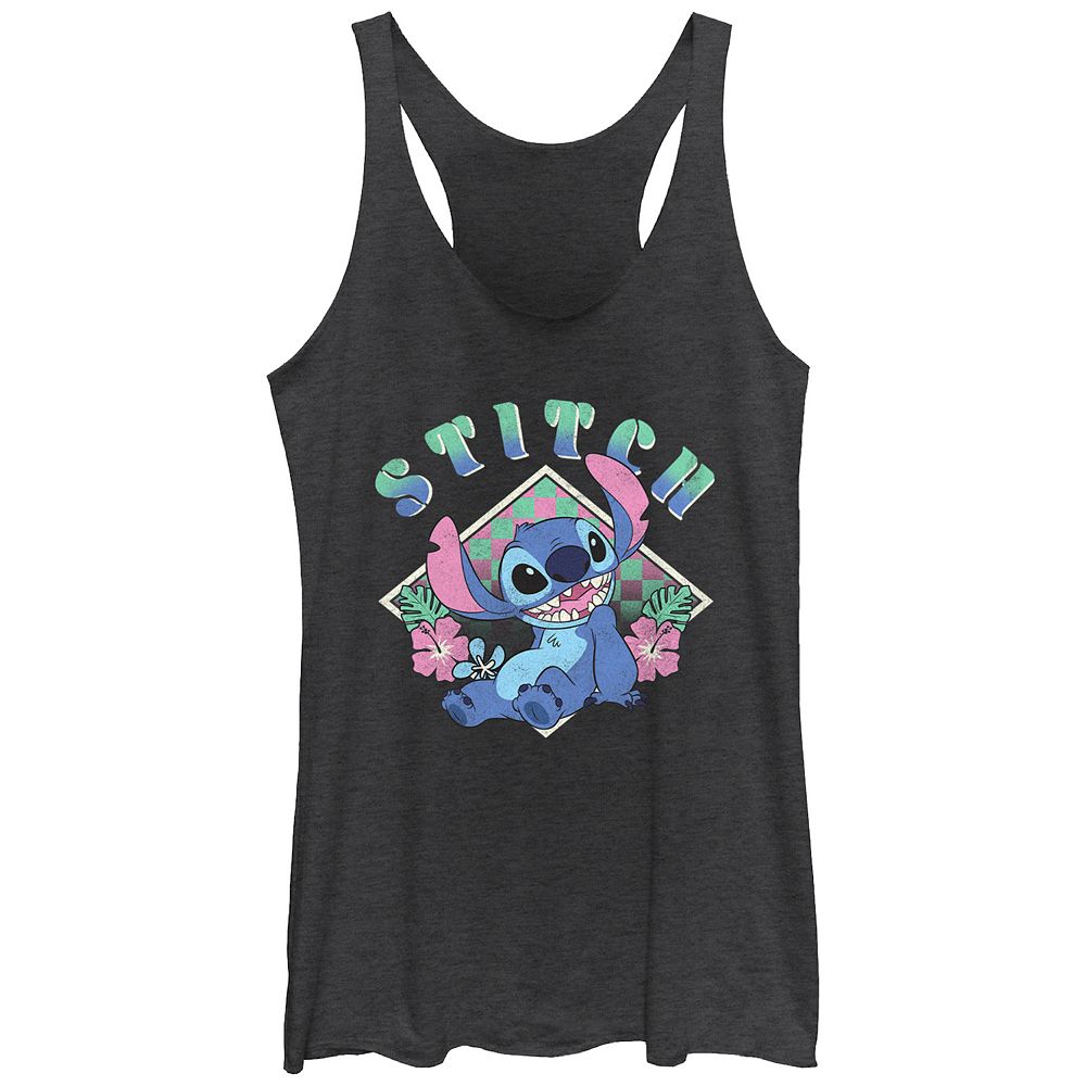 Disney's Lilo & Stitch Juniors' Happy Sitting Stitch Racerback Graphic Tank