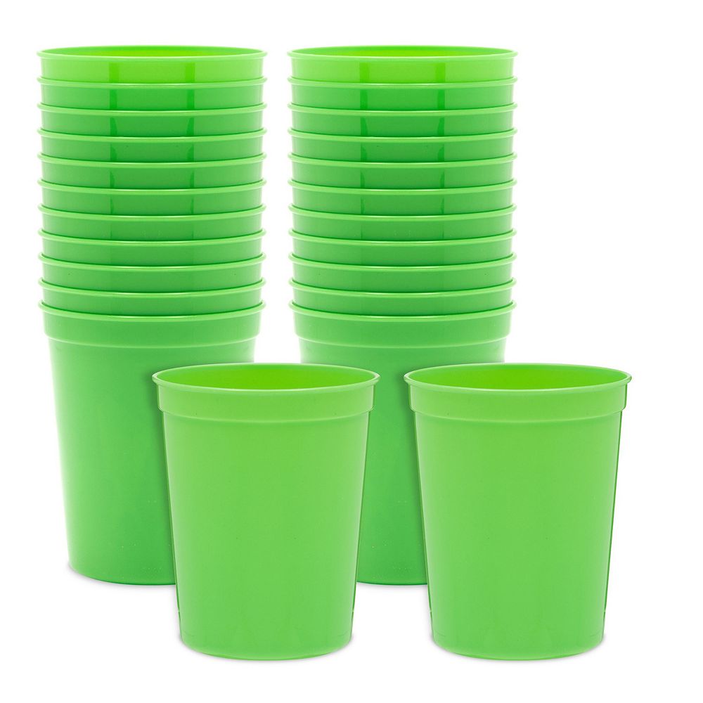 24 Pack 16oz Green Plastic Stadium Cups For Birthday Party Baby Shower ...