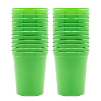 24 Pack 16oz Green Plastic Stadium Cups For Birthday Party Baby Shower ...