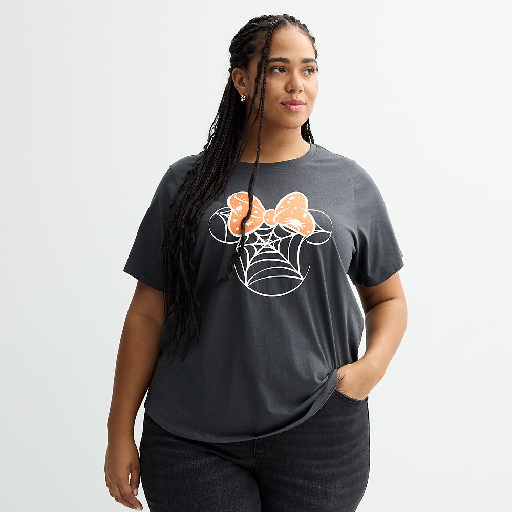 Disney's Minnie Mouse Spider Web And Spider Ears Plus Size Graphic Tee