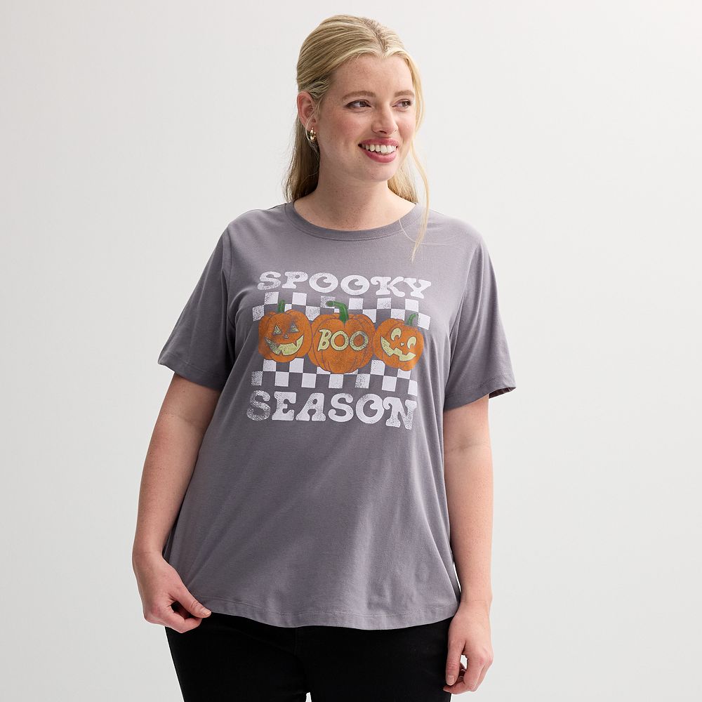 Plus Size Spooky Boo Season Graphic Tee