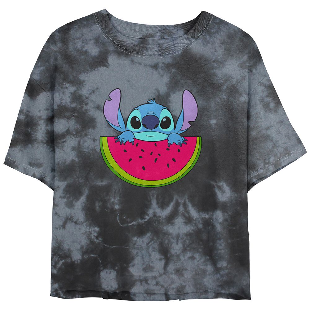 Disney's Lilo & Stitch Watermelon Stitch Crop Top Bombard Wash Juniors ...