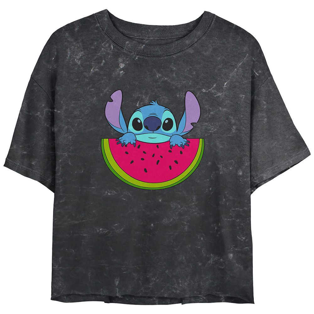 Disney's Lilo & Stitch Watermelon Stitch Crop Top Mineral Wash Juniors ...