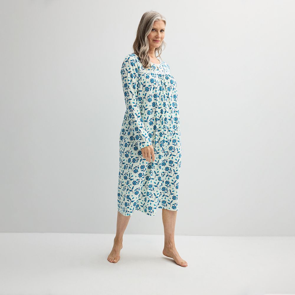 Petite Croft & Barrow® Key Knit Long Sleeve Nightgown