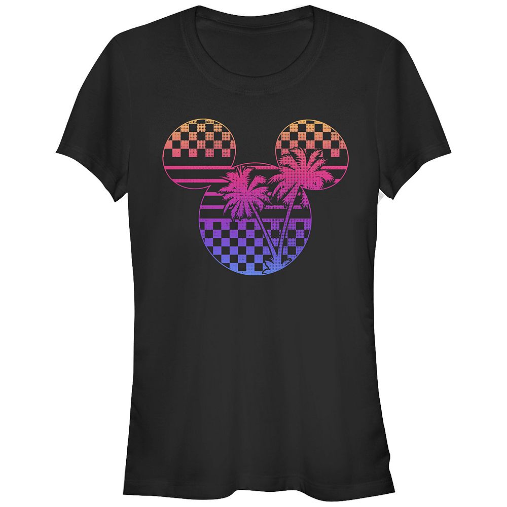 Disney's Mickey Mouse Checkered Print Head Juniors' Graphic Tee