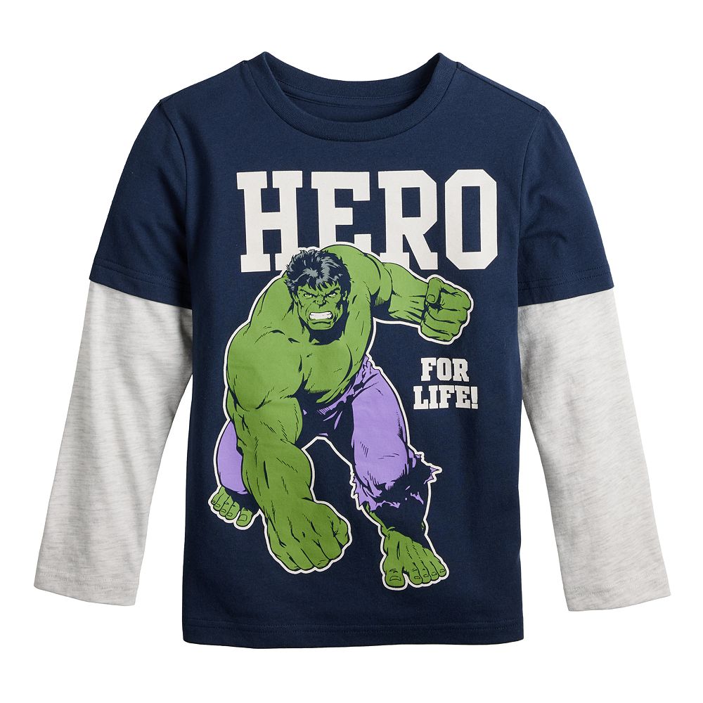 Boys 4-12 Jumping Beans® Marvel The Incredible Hulk Faux-Layered Long ...