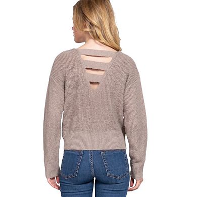 Dolman Slv Strappy Open Back Sweater