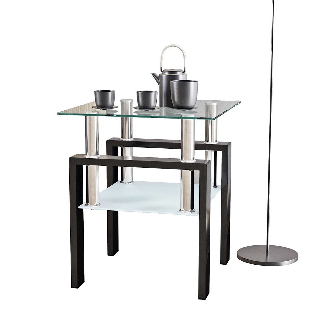 F.C Design 1-Piece Modern Tempered Glass Tea Table Coffee Table End ...