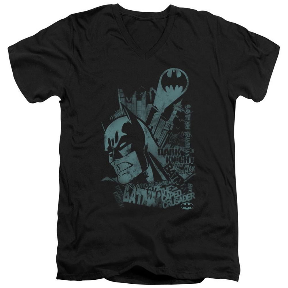 Batman Gritted Teeth Short Sleeve Adult V Neck