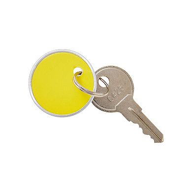 100 Pack Round Paper Key Tags With Metal Split Ring Label, 5 Colors, 1.2 In