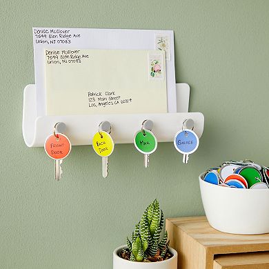 100 Pack Round Paper Key Tags With Metal Split Ring Label, 5 Colors, 1.2 In