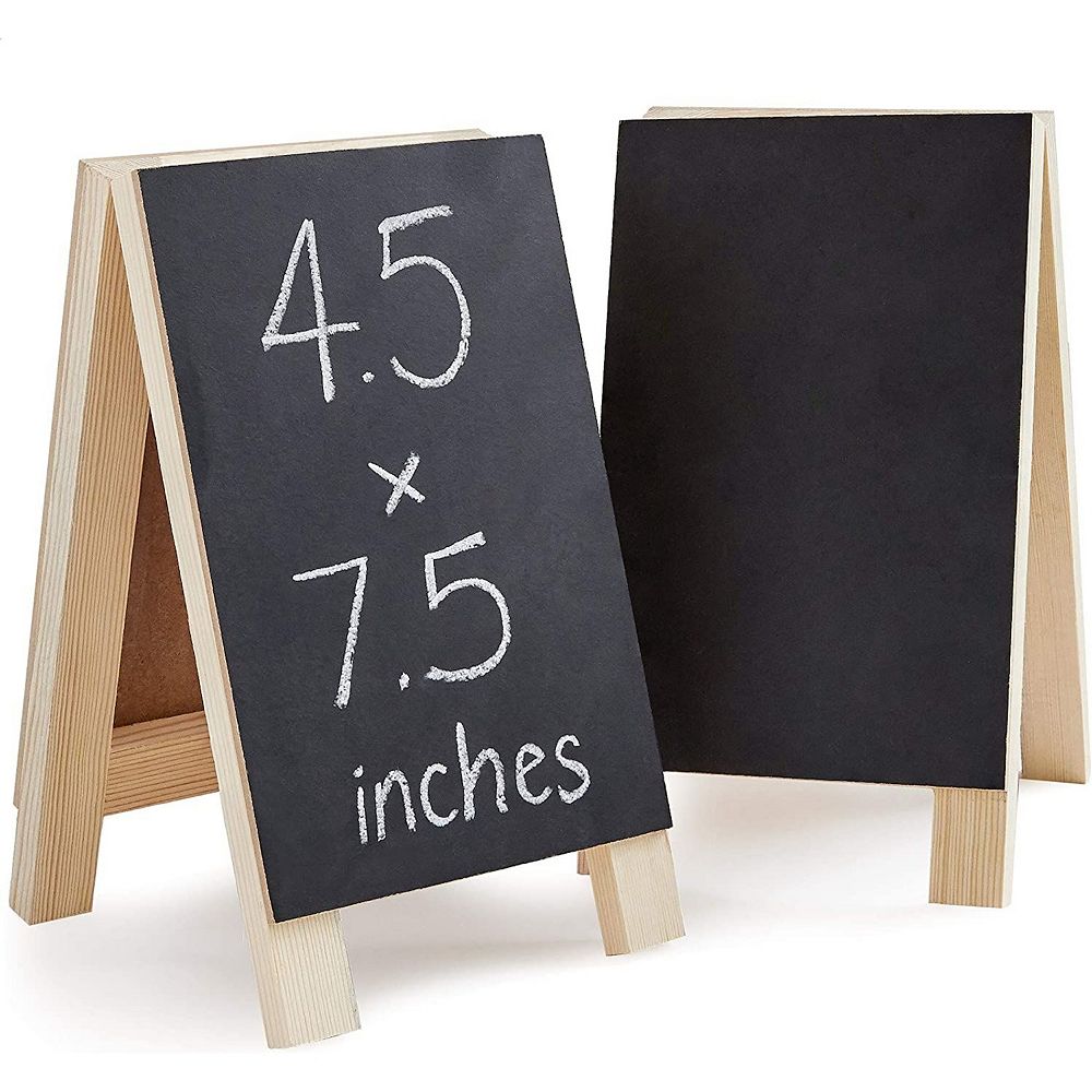 2 Pack Small Chalkboard Easels For Restaurants, Catering, Weddings, 4.5 X 7.5 In