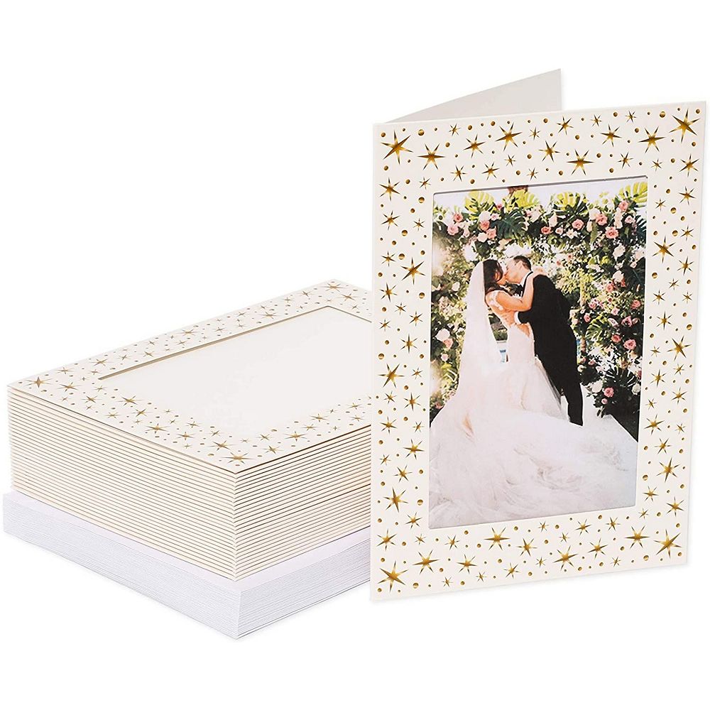 36 Pack 5x7" Photo Insert Paper Picture Frame Note Cards With Star ...