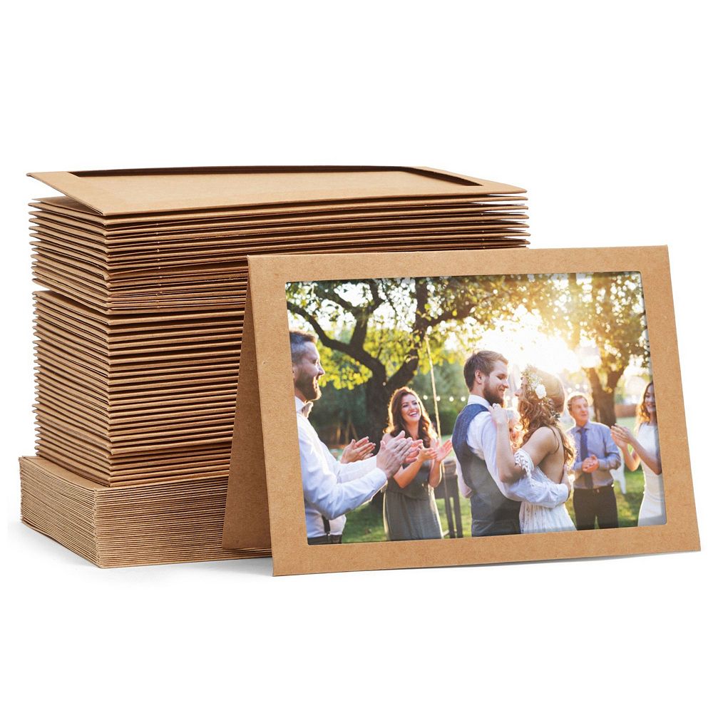 48 Pack Kraft Paper Photo Insert Cards With Envelopes, 4x6 Paper Frames
