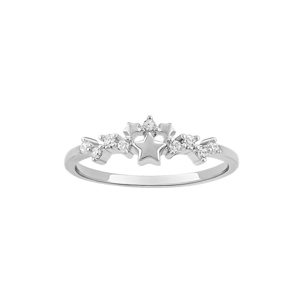 PRIMROSE Sterling Silver Cubic Zirconia Cluster Ring