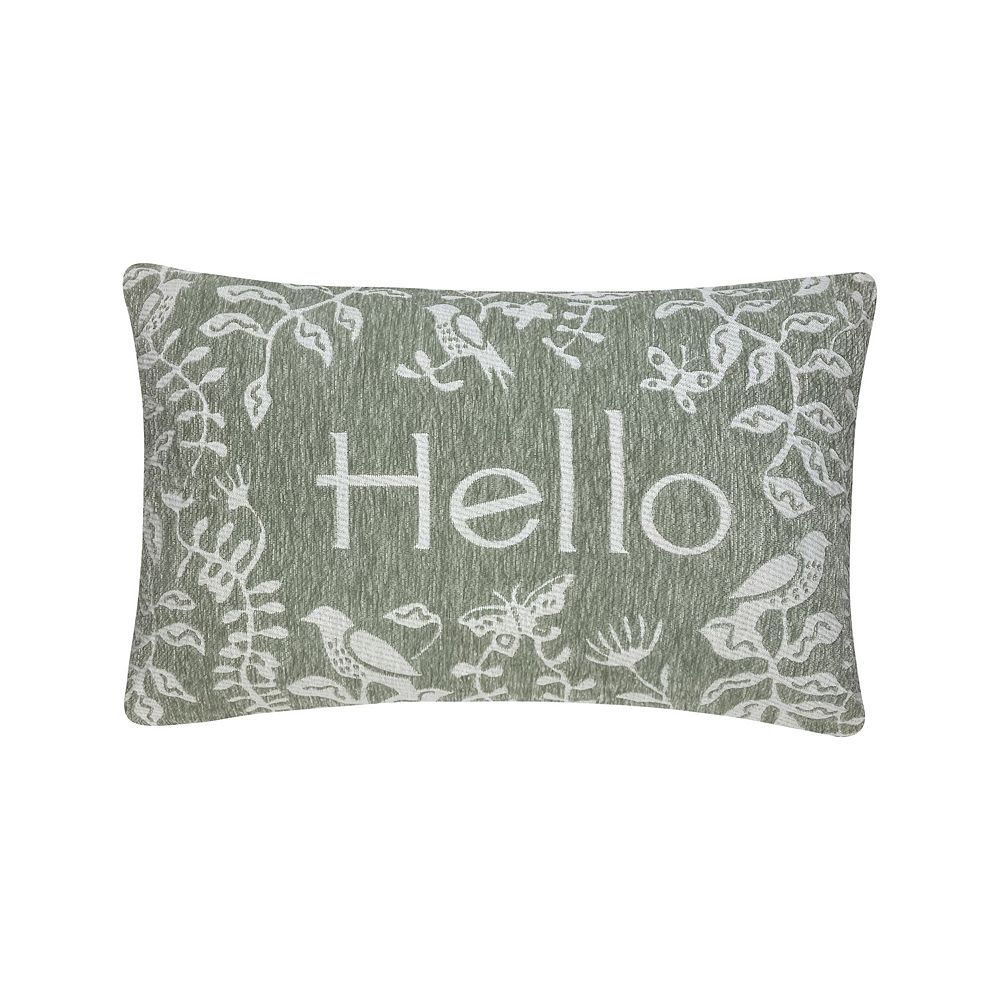 Sonoma Goods For Life® Green Flowery Spring Hello Throw Pillow