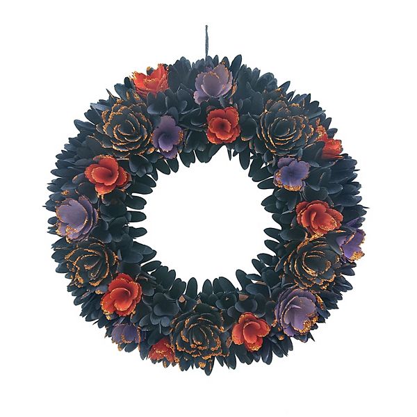 Celebrate Together™ Halloween Wood Curl Flowers Artificial Wreath