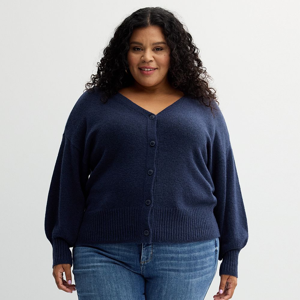 Plus Size Sonoma Goods For Life® Button-Front Cardigan
