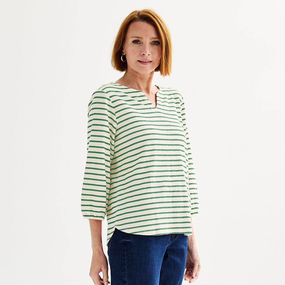 Three Quarter Sleeve Kohls Womens Tops