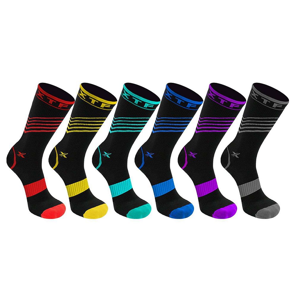 Crew Compression Socks - Made For Running, Athletics - 6 Pairs