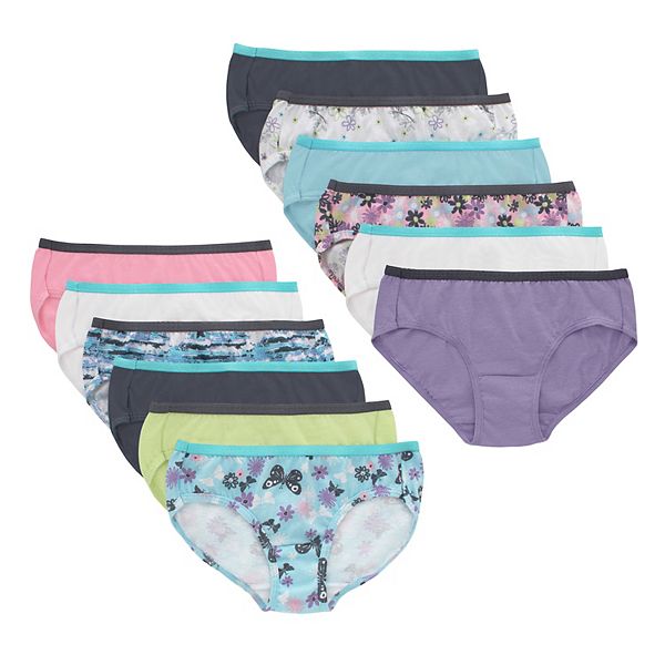 Girls Hanes® 12 Pack Ultimate Cotton Hipsters Underwear