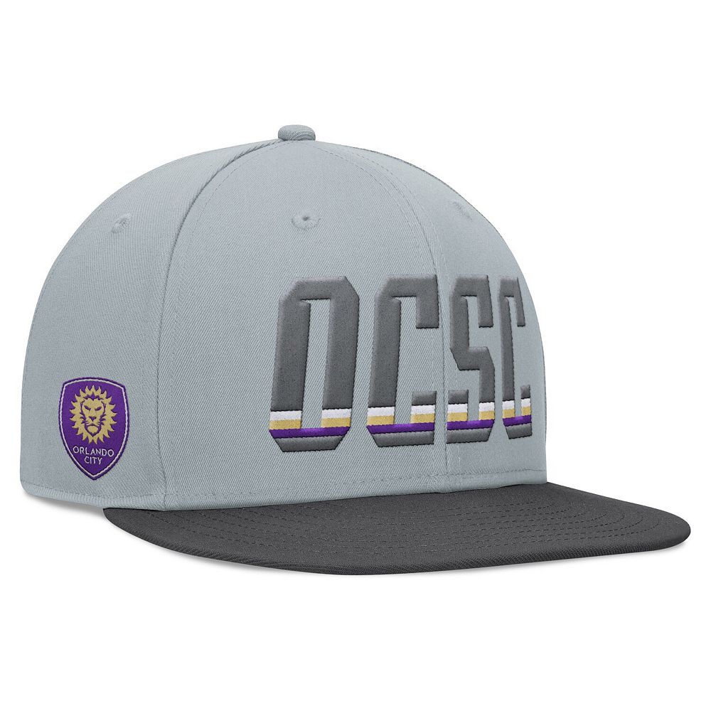 Men's Fanatics Branded Gray Orlando City SC Smoke Snapback Hat