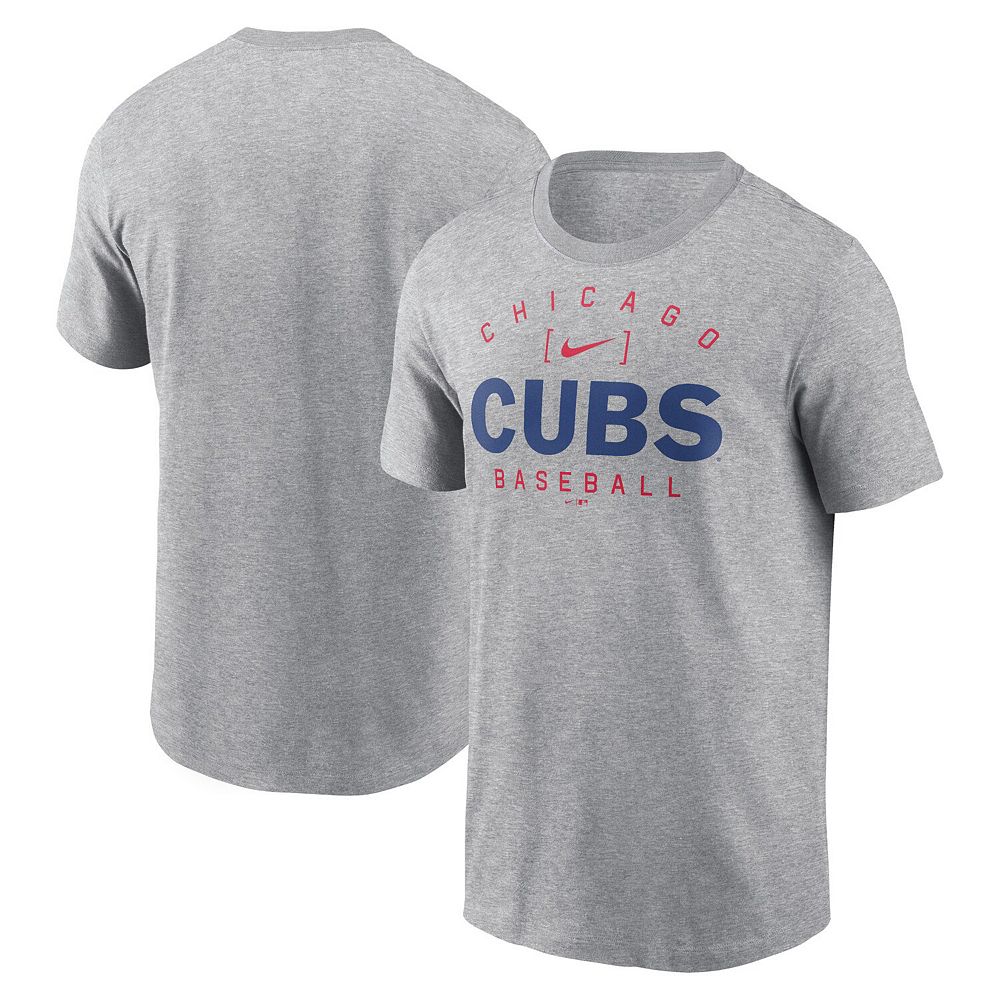 Men's Nike Heather Gray Chicago Cubs Home Team Athletic Arch T-Shirt