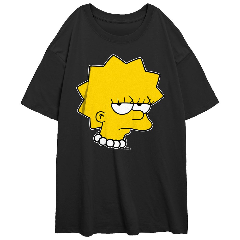 Juniors' The Simpsons Lisa Bored Oversized Graphic Tee