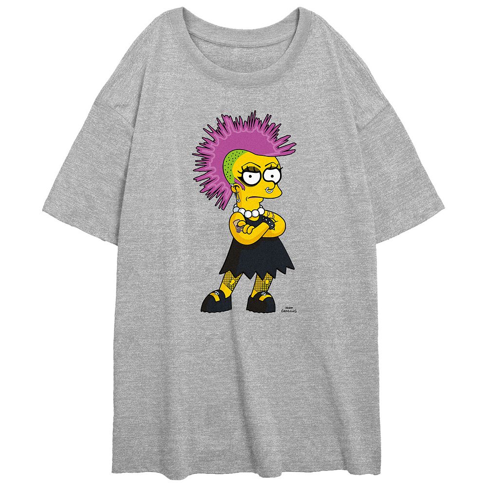 Juniors' The Simpsons Lisa Punk Oversized Graphic Tee