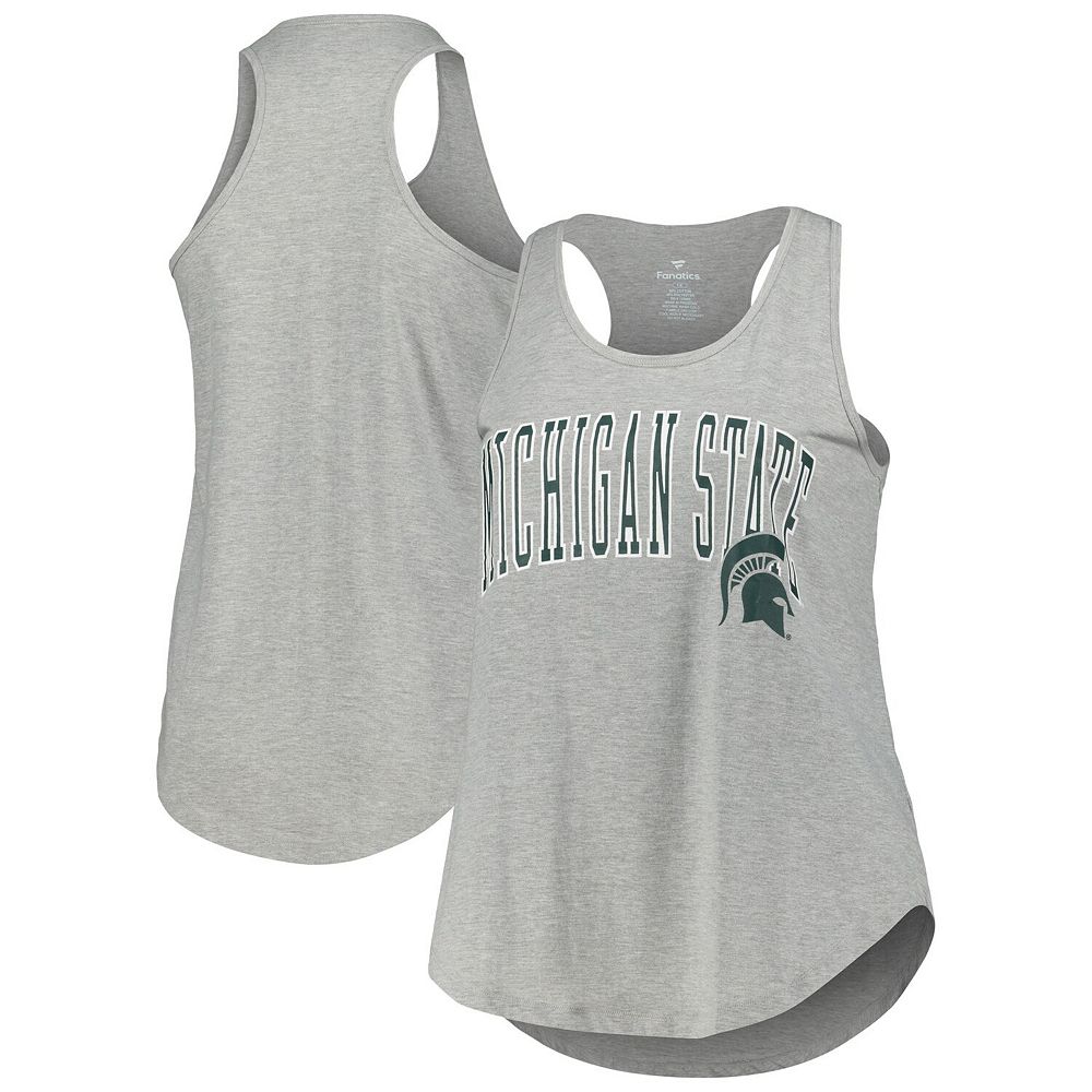 Women's Profile Heather Gray Michigan State Spartans Arch Logo ...