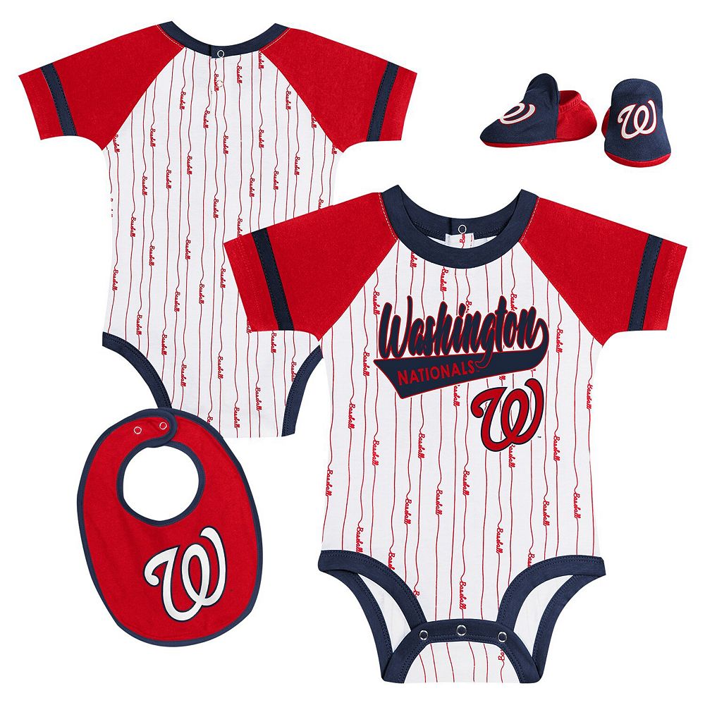 Newborn & Infant White Washington Nationals Base Hitter Bodysuit, Bib ...