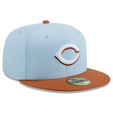 Men's New Era Light Blue/Brown Cincinnati Reds Spring Color Basic Two ...