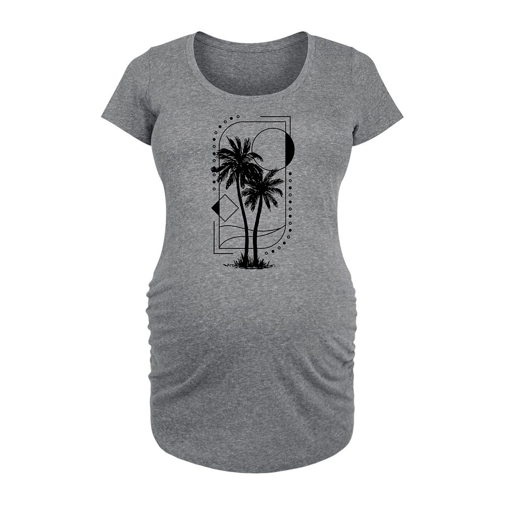 Maternity Geometric Palm Tree Scene Graphic Tee
