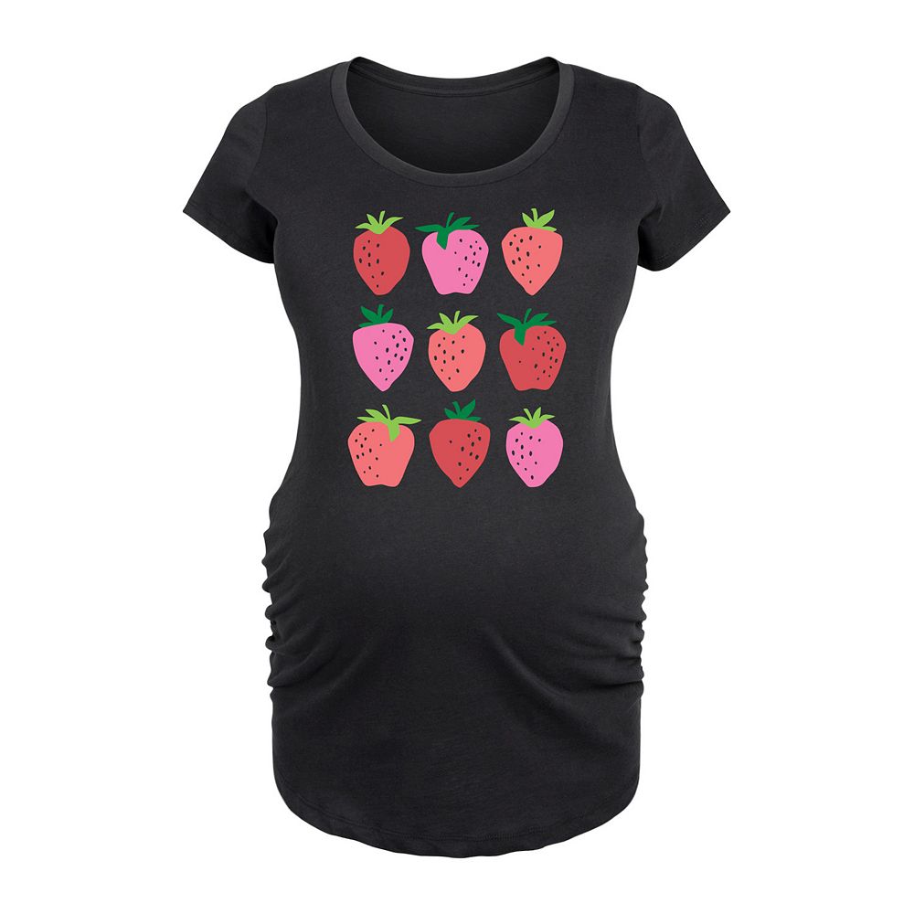 Maternity Strawberry Grid Graphic Tee