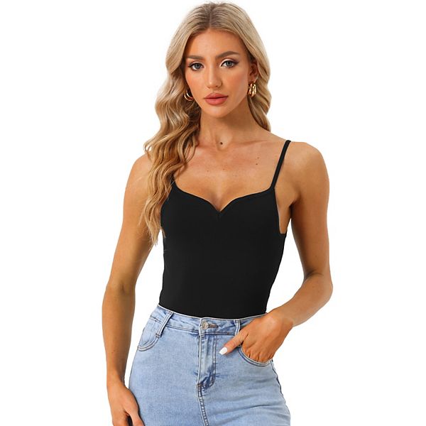 Women's Bodysuit Sleeveless Sweetheart Neck Y2k Basic Clubwear Bodysuits Tank Top