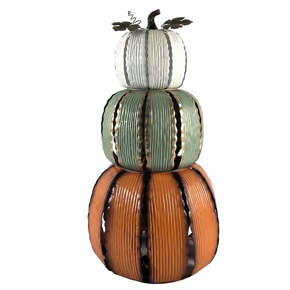 Celebrate Together™ Fall Light-Up Metal Stacked Pumpkin Leaner Floor Decor
