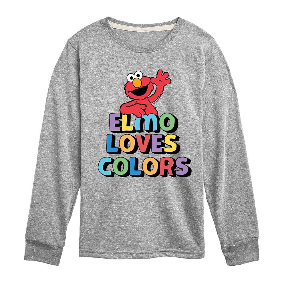 Boys 8-20 Sesame Street Elmo Loves Colors Long Sleeve Graphic Tee