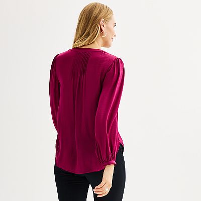 Women's Nine West Y-Neck Pintuck Blouse Women's Nine West Y-Neck Pintuck Blouse