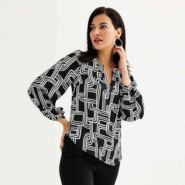 Women's Nine West Y-Neck Pintuck Blouse Women's Nine West Y-Neck Pintuck Blouse