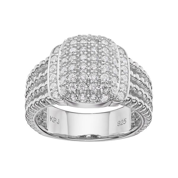 Sterling Silver Cubic Zirconia Pave Ring