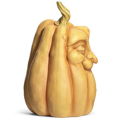 Roman Grumpy Old Man Faced Pumpkin Table Decor